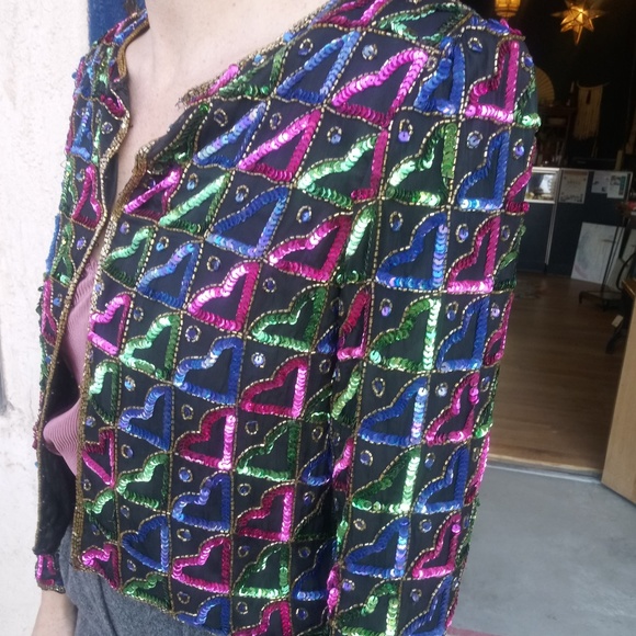 Stenay | Jackets & Coats | Vtg Stenay Multi Colored Sequinbeaded Jacket ...